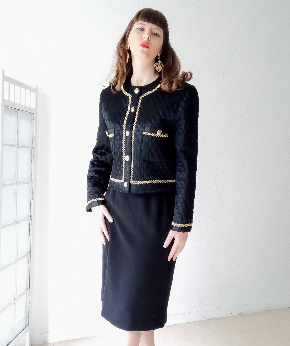 Jupe noir classique Marcelle Griffon /Vintage classic Marcelle Griffon ...