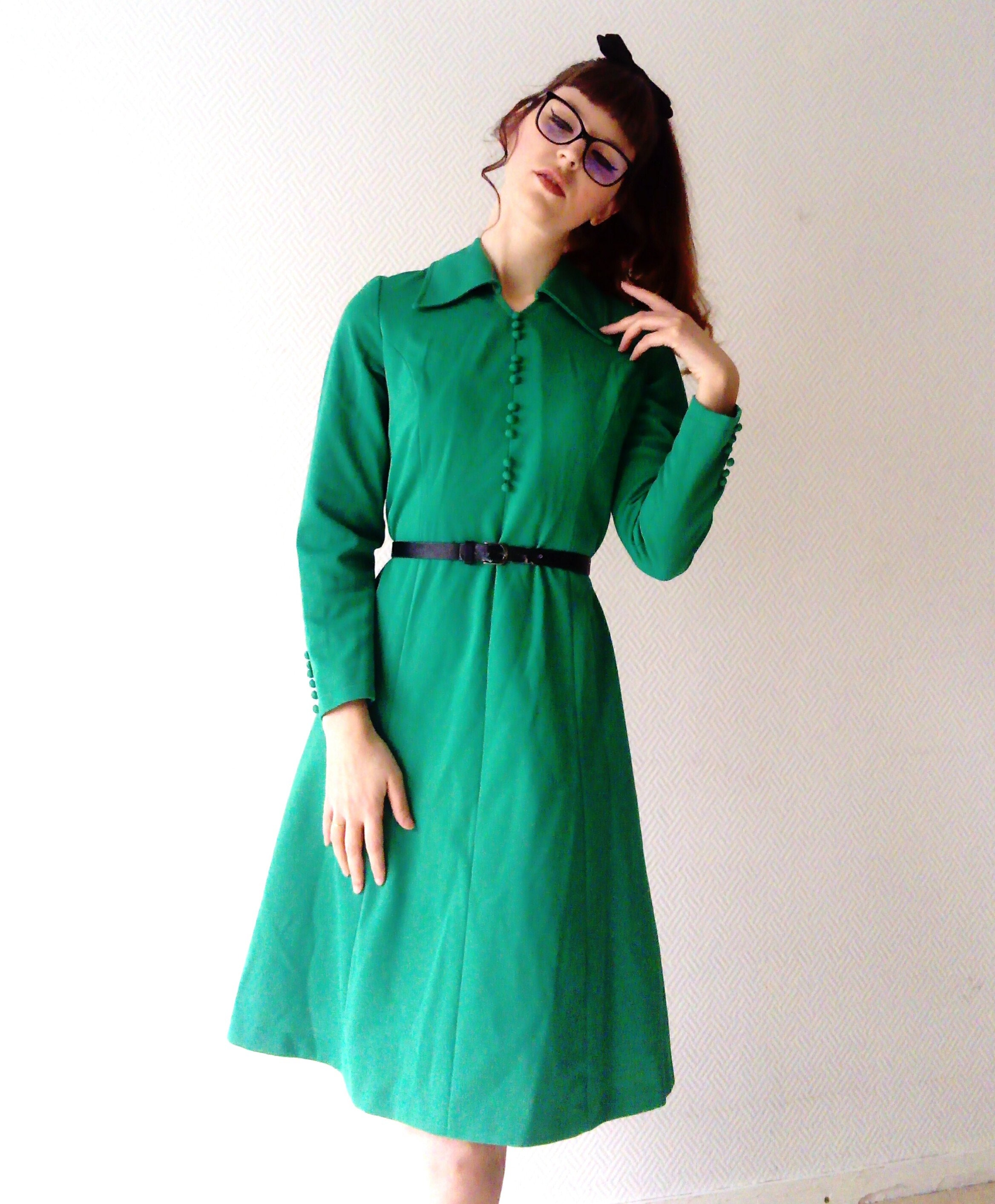 Dress green 70's / 70s Green Dress