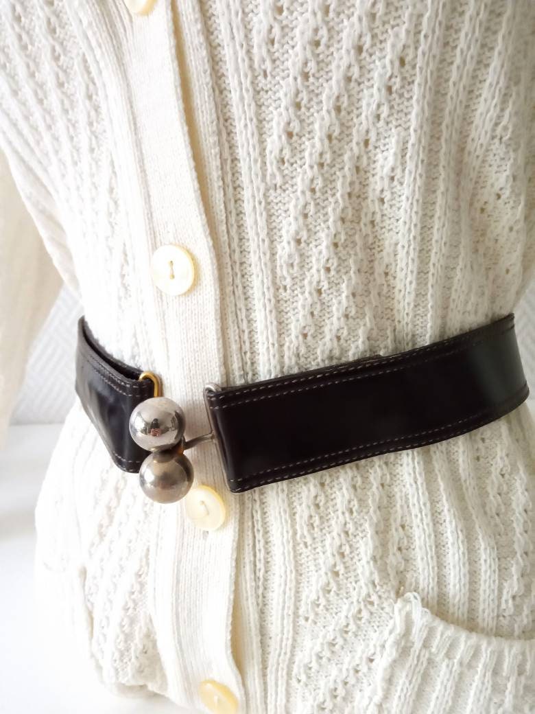 Vintage belt buck buckles balls 70s //1970's buckle brown belt balls