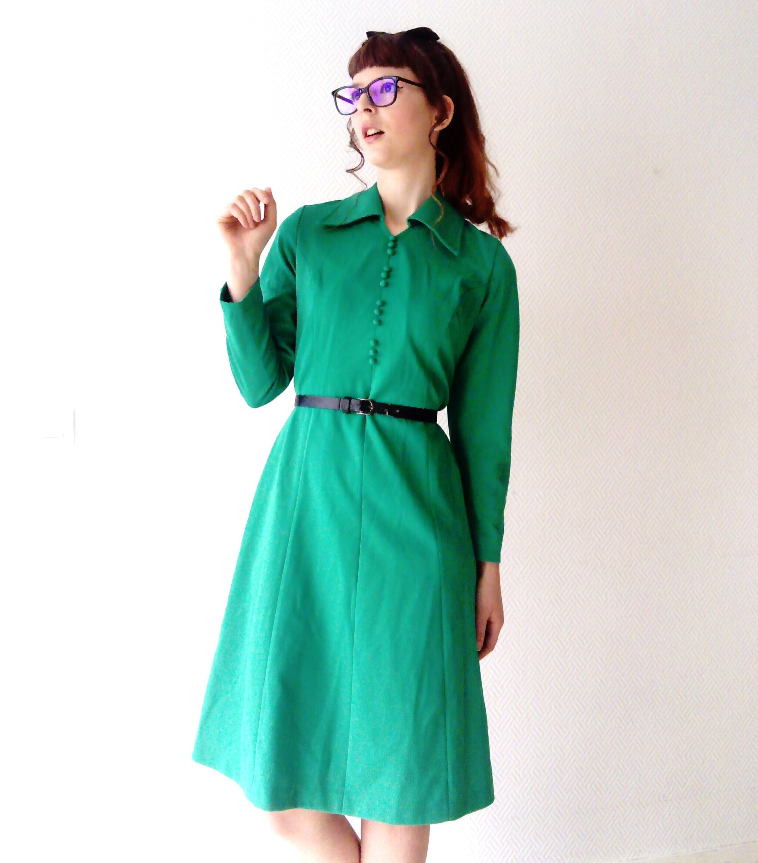 Dress green 70's / 70s Green Dress