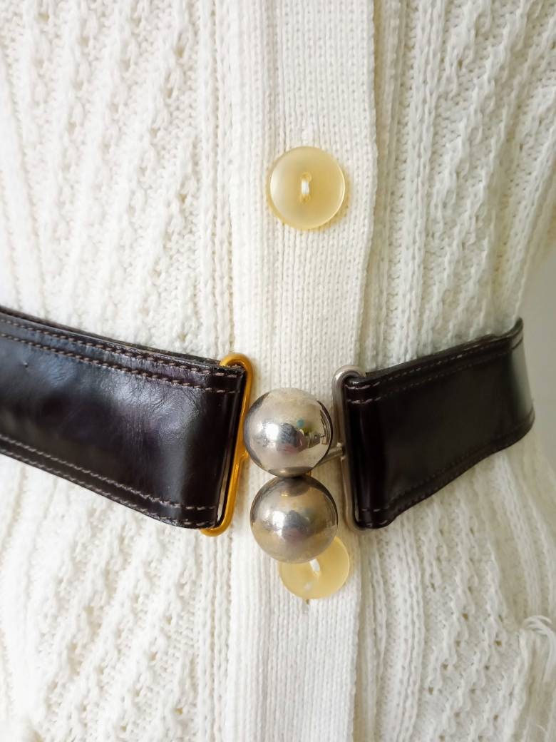 Vintage belt buck buckles balls 70s //1970's buckle brown belt balls