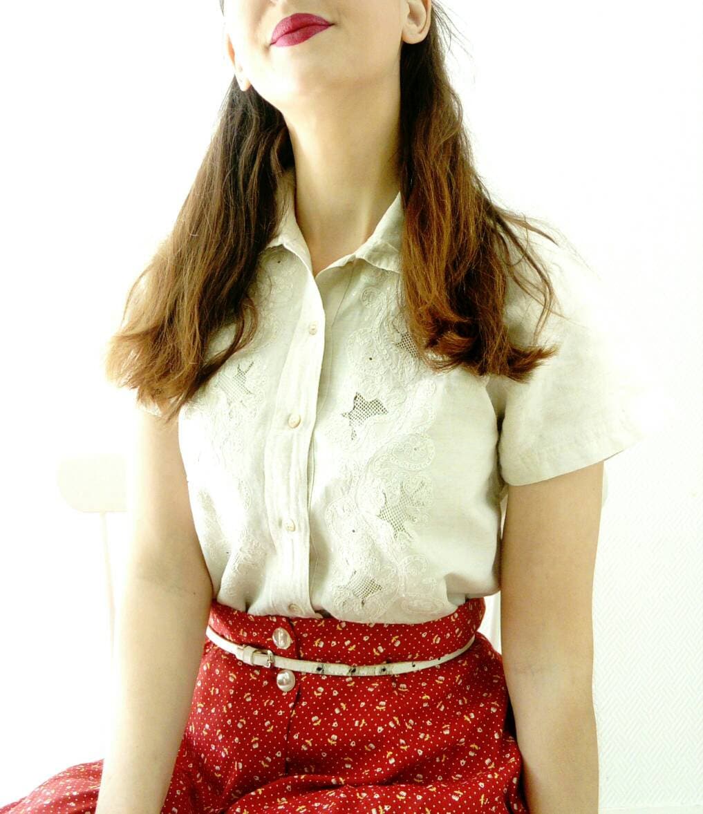 Vintage embroidered blouse/vintage embroidered blouse