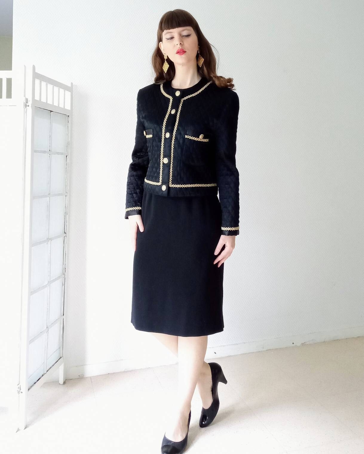 Jupe noir classique Marcelle Griffon /Vintage classic Marcelle Griffon ...