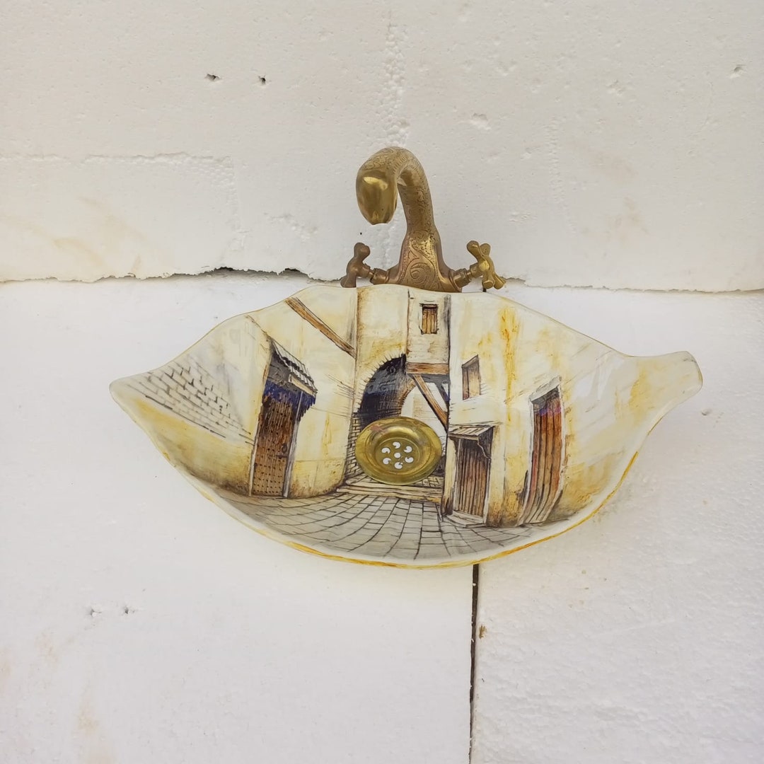 Bathroom Ceramic Sink Basin Hand Painted With Natural Colours, Custom ...