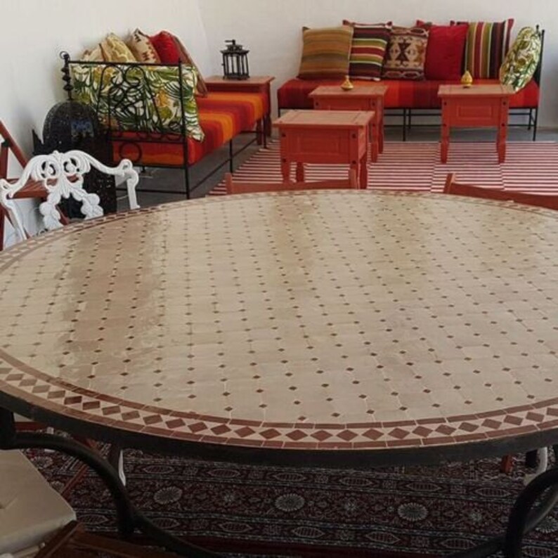 Custom Handmade Moroccan Round Table Outdoor Moroccan Craft - Etsy