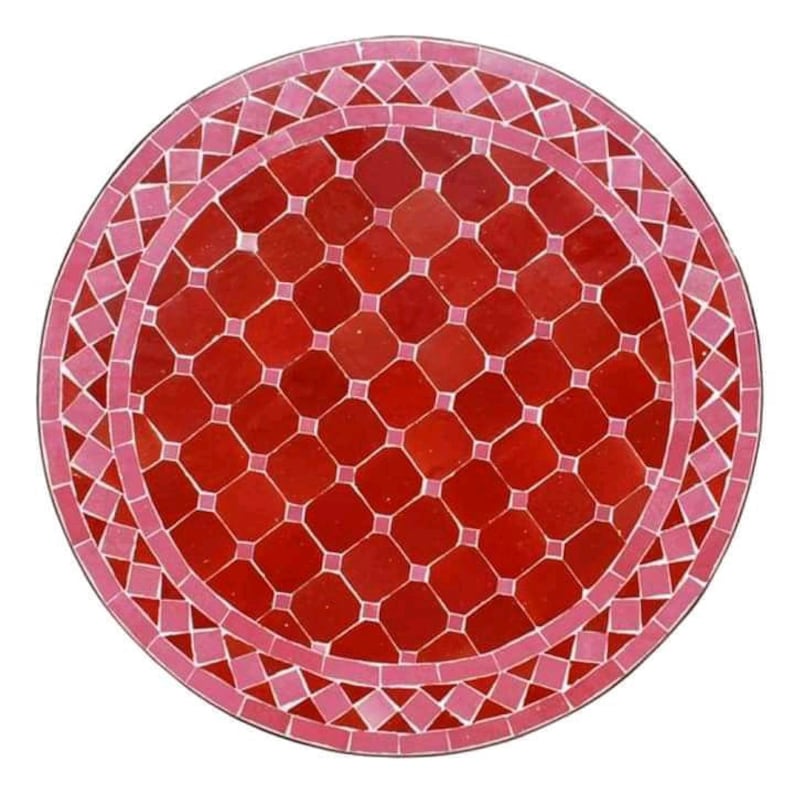 Handmade Ceramic Mosaic Table: Round Moroccan Tile Design, Indoor ...
