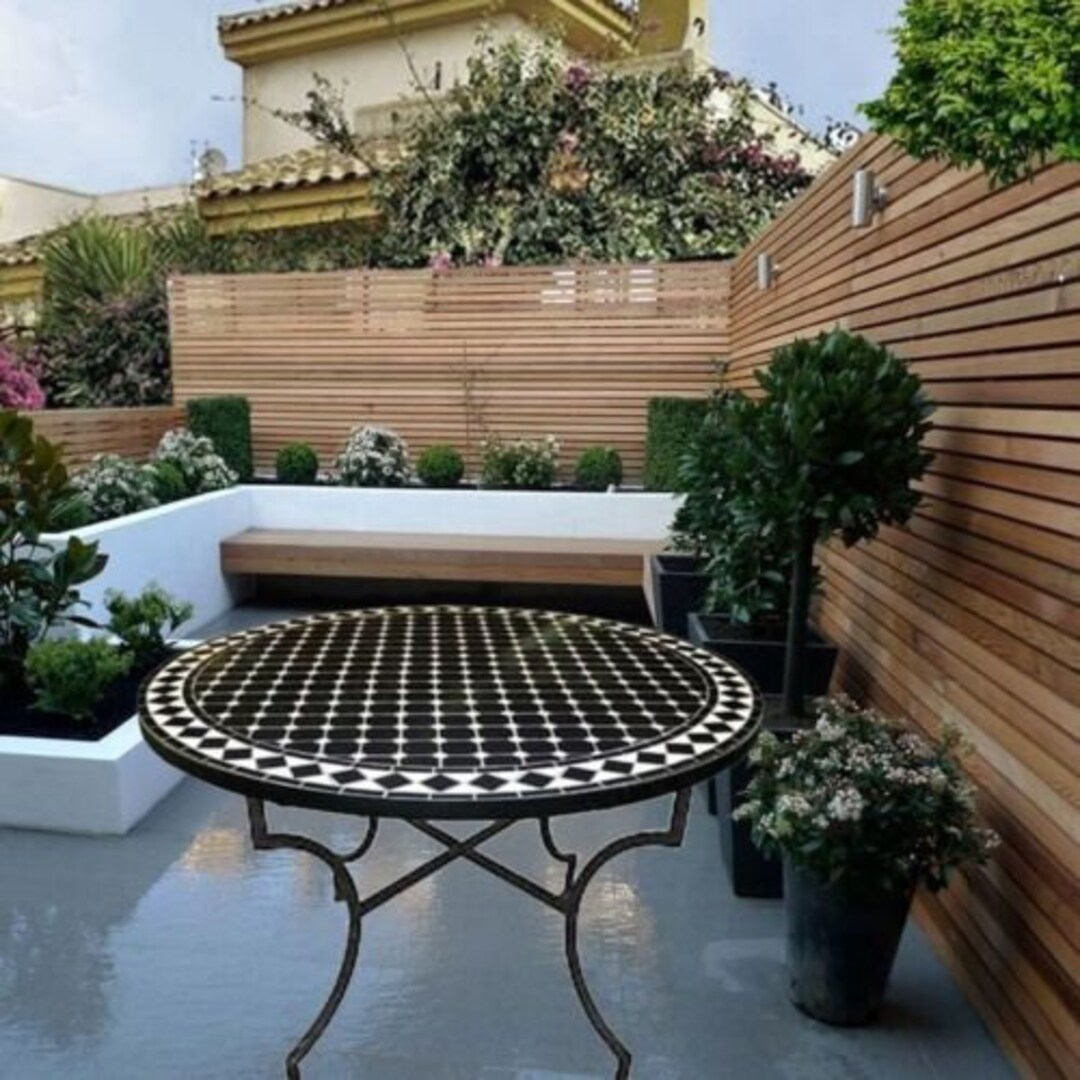 Custom Handmade Moroccan , Round Table Outdoor Moroccan Craft , Mosaic ...