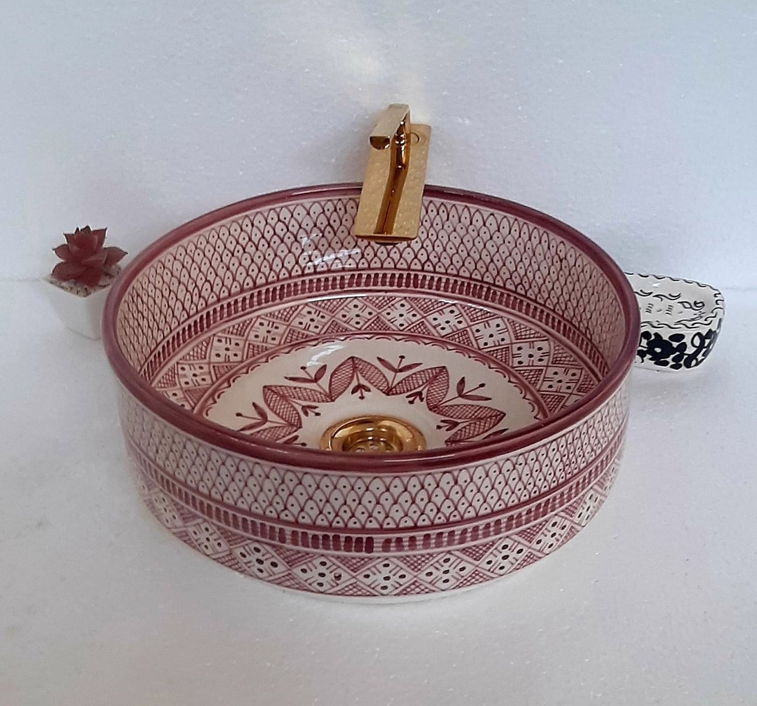 Ceramic Sink Bathroom Vessel Sink Made From 100% Handmade Hand Painted ...