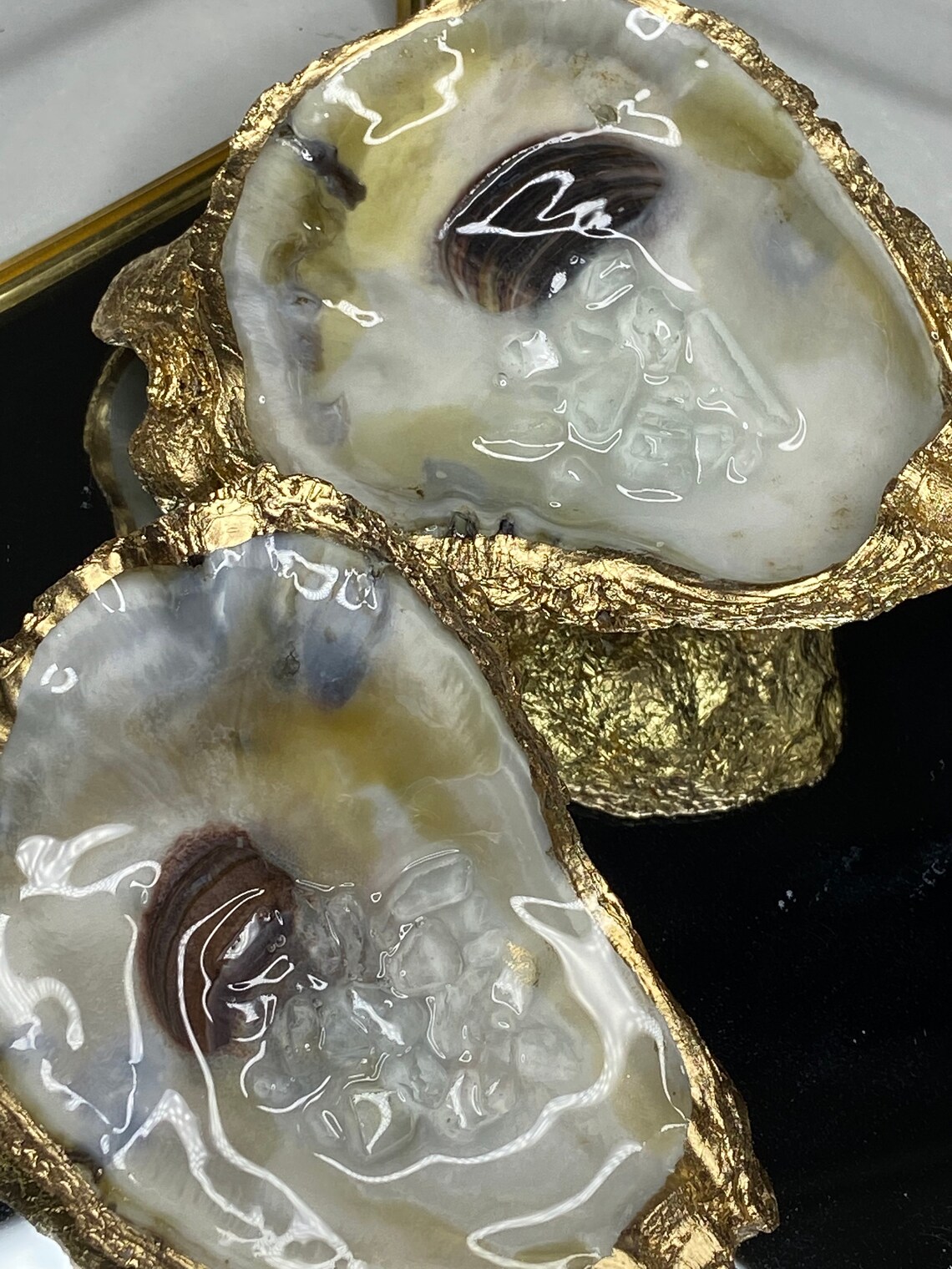 Gold or Silver Leafed Oyster Shells Oyster Art Accessories | Etsy