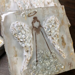 Textured Front Angel With Glass Block Art Glass Art Crushed - Etsy
