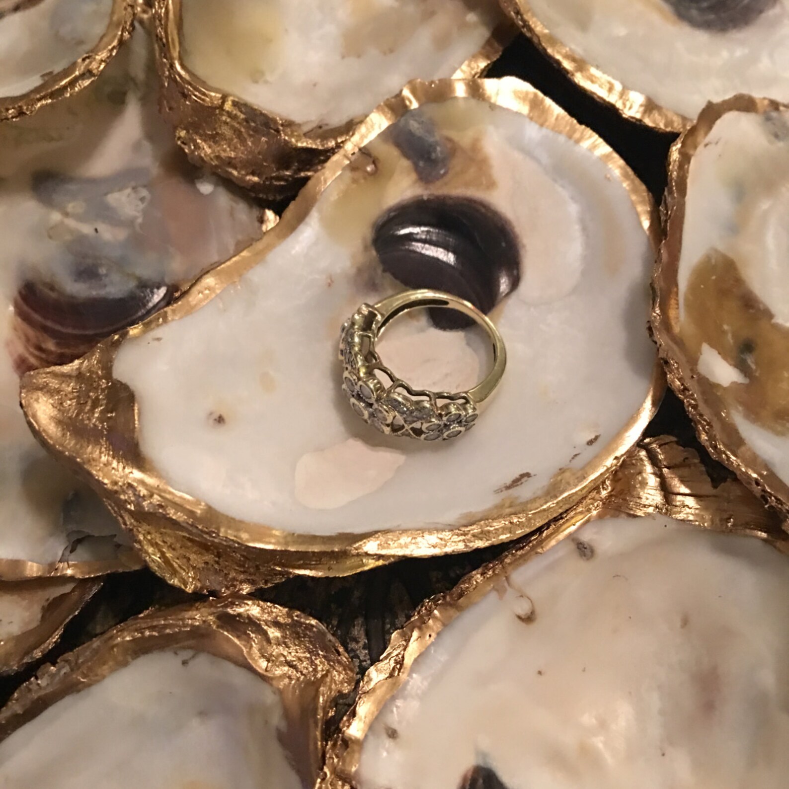 Gold or Silver Leafed Oyster Shells Oyster Art Accessories - Etsy