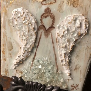 Textured Front Angel With Glass Block Art Glass Art Crushed - Etsy