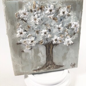 Textured Paint with Glass Flower tree Textured Flowers Resin | Etsy