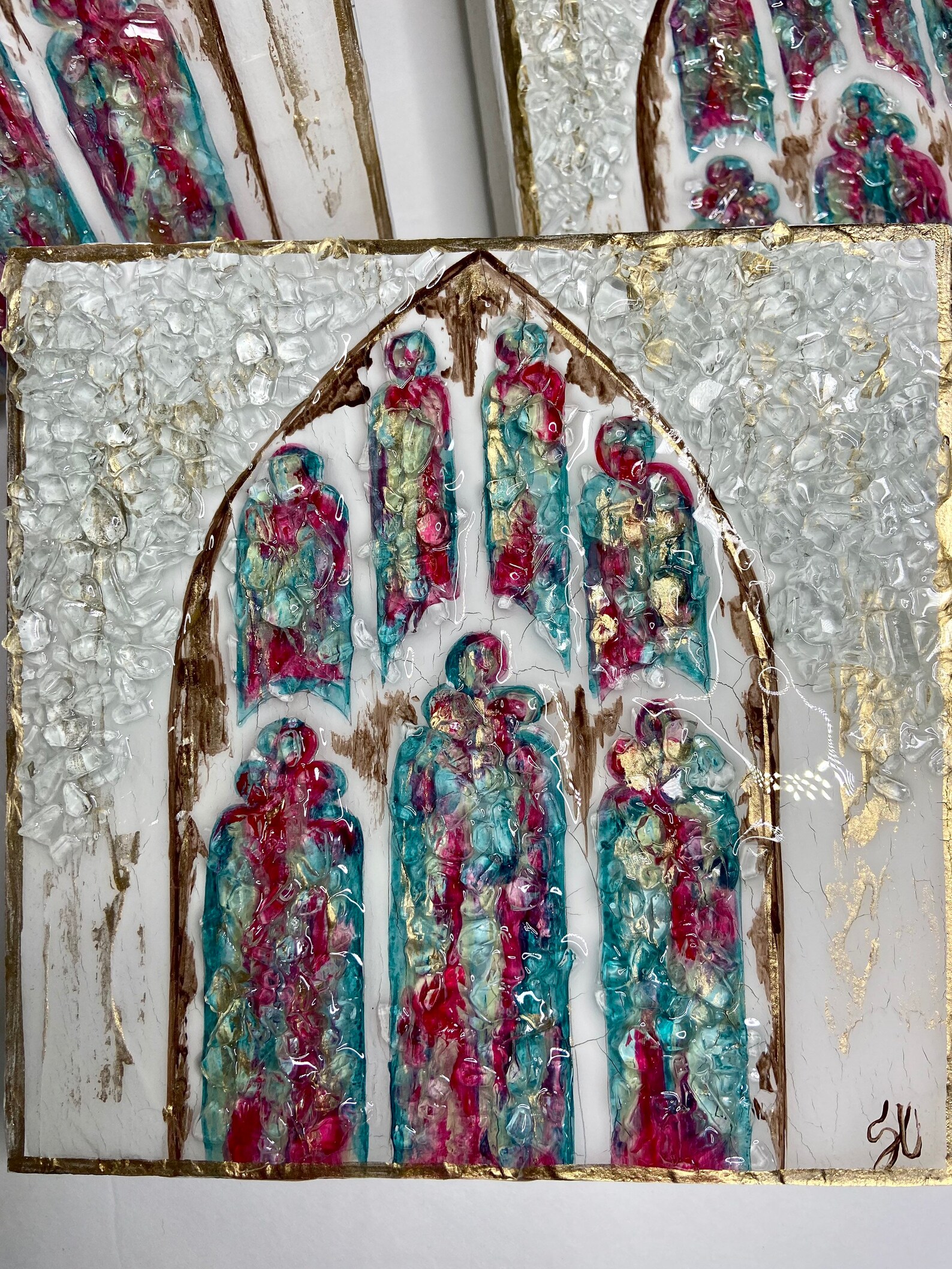 Painted Stained Glass Windows With Glass Block Art Glass - Etsy