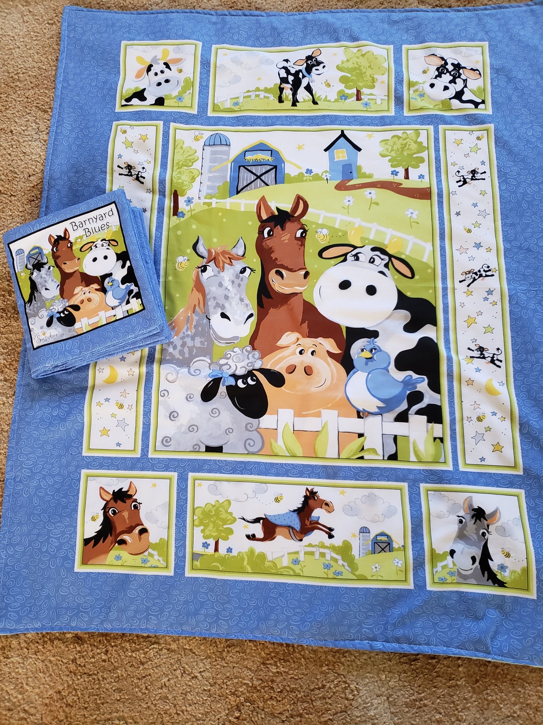 New SET Barnyard Quilt With Matching Fabric Book - Etsy