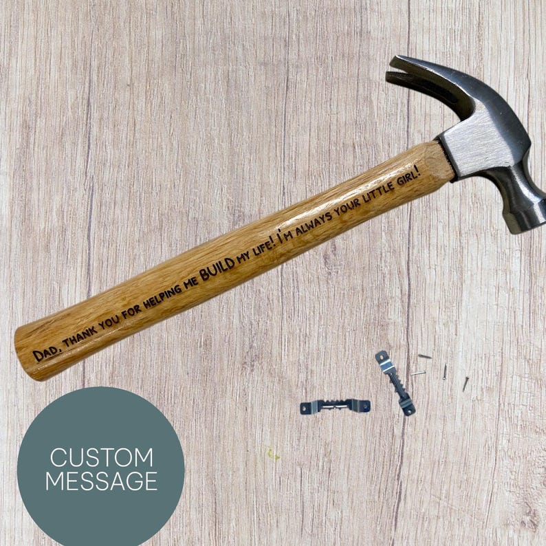 Personalized Hammer Gift - Custom Engraved Wood Handle Hammer for Dad ...