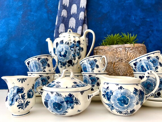 Rare Delft Tea Set / Coffee 11 Pieces 6 Tea Cups and - Etsy