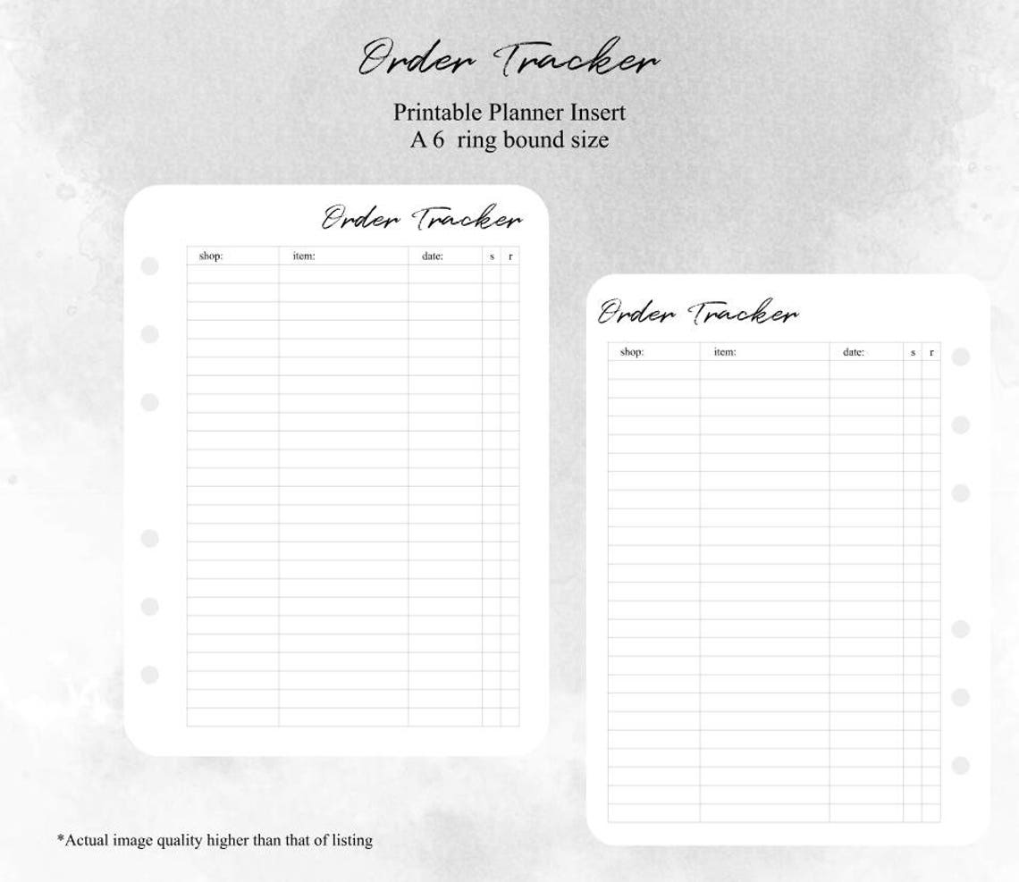 A6 Size Order Tracker Printable For Ring Bound Planner Etsy a6-size-order-tracker-printable-for-ring-bound-planner-etsy