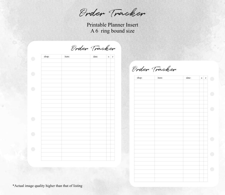 A6 Size Order Tracker Printable For Ring Bound Planner Etsy a6-size-order-tracker-printable-for-ring-bound-planner-etsy