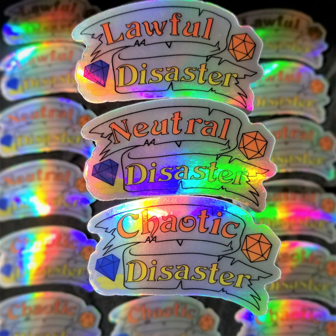 Disaster Alignment Holographic Sticker | Dungeons and Dragons Sticker ...