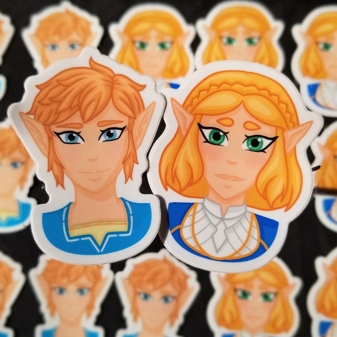 BOTW Zelda and Link Stickers | Legend of Zelda | for Laptops, Gaming ...