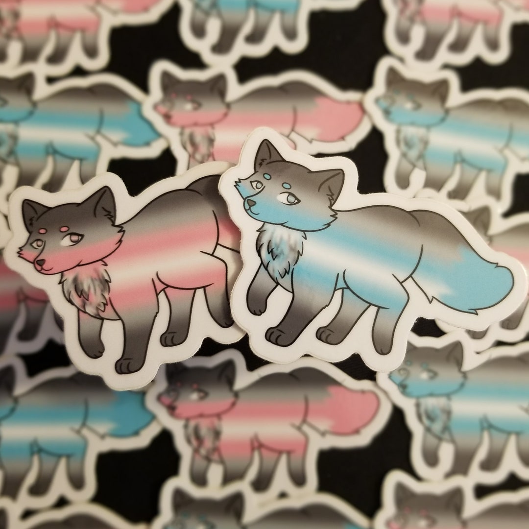 Demi-boy & Demi-girl Flag Fox Sticker | for Laptops, Gaming Consoles ...