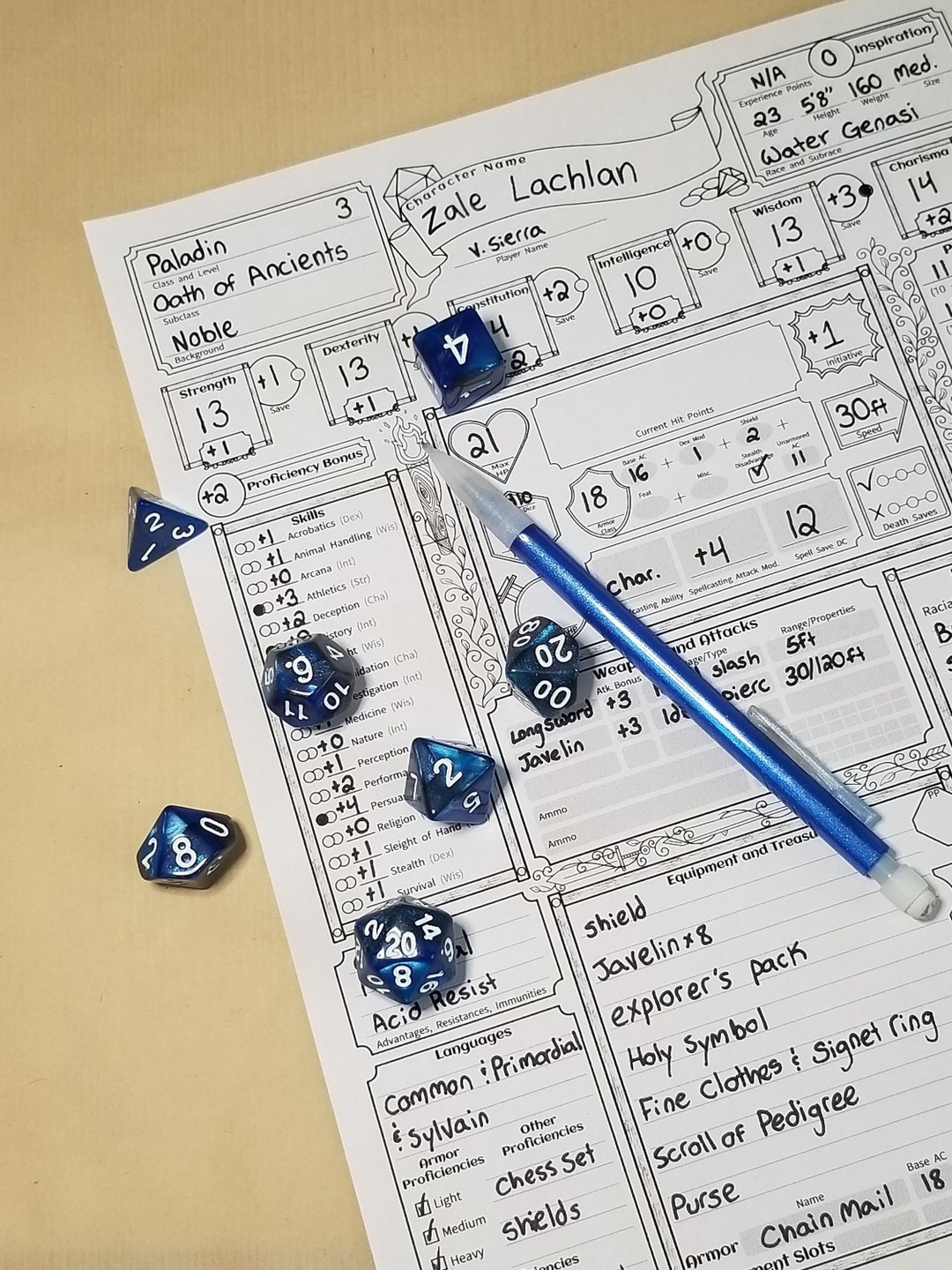 Dnd Character Sheet | D&D 5th Edition Character Sheet | Dungeons and ...