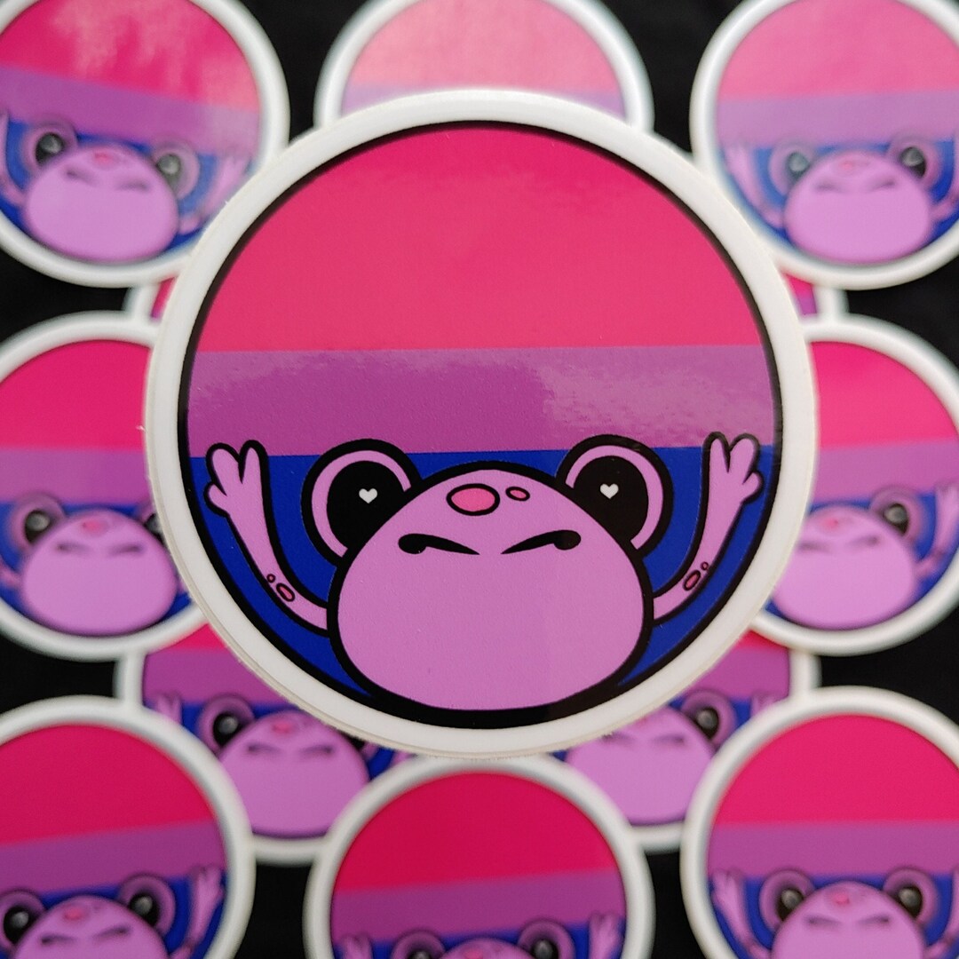 Bisexual Flag Frog Sticker | for Laptops, Gaming Consoles, Water ...