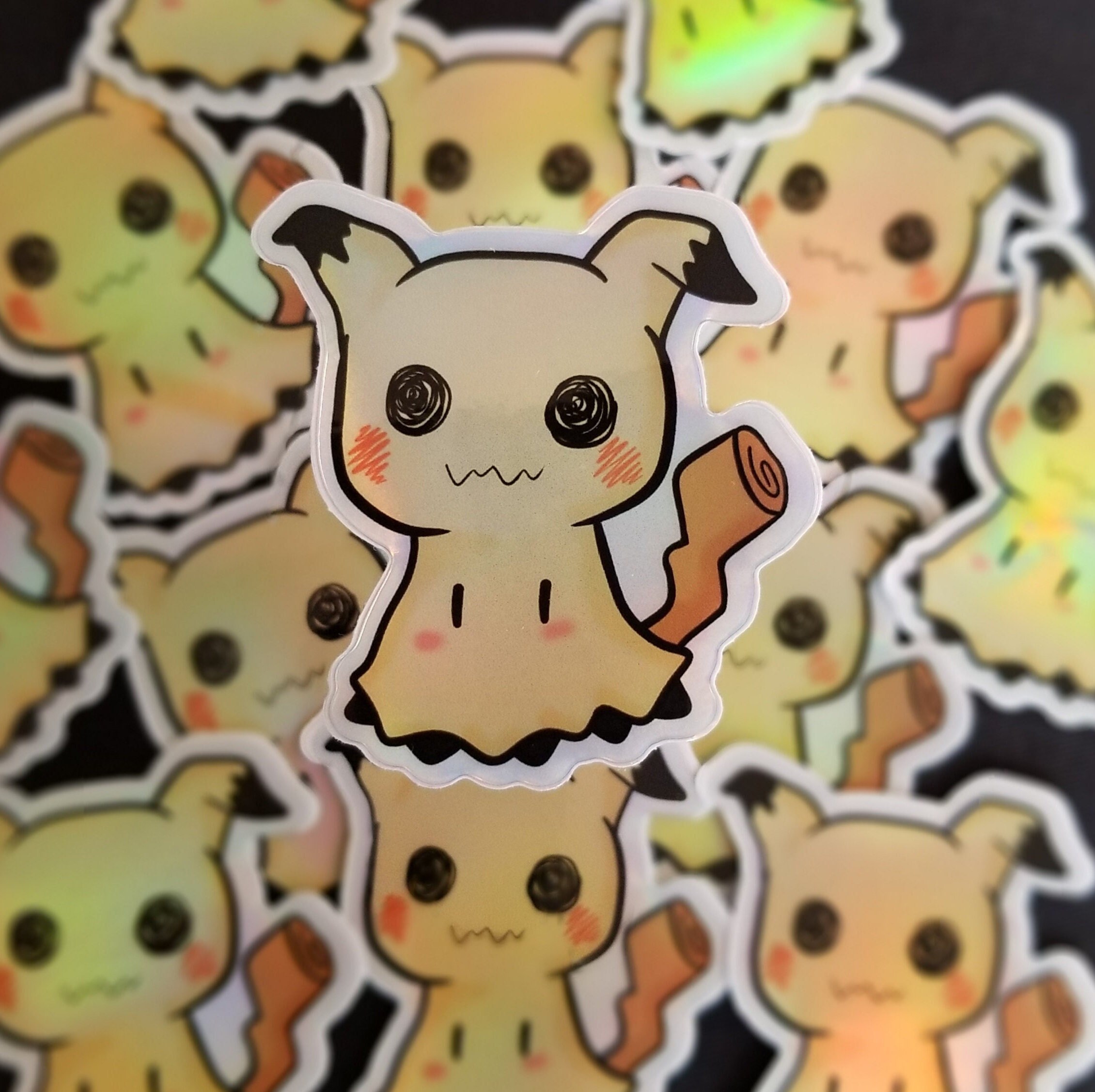 Embellishments x2 Holo Mimikyu Pokemon Decal Sticker Paper, Party ...