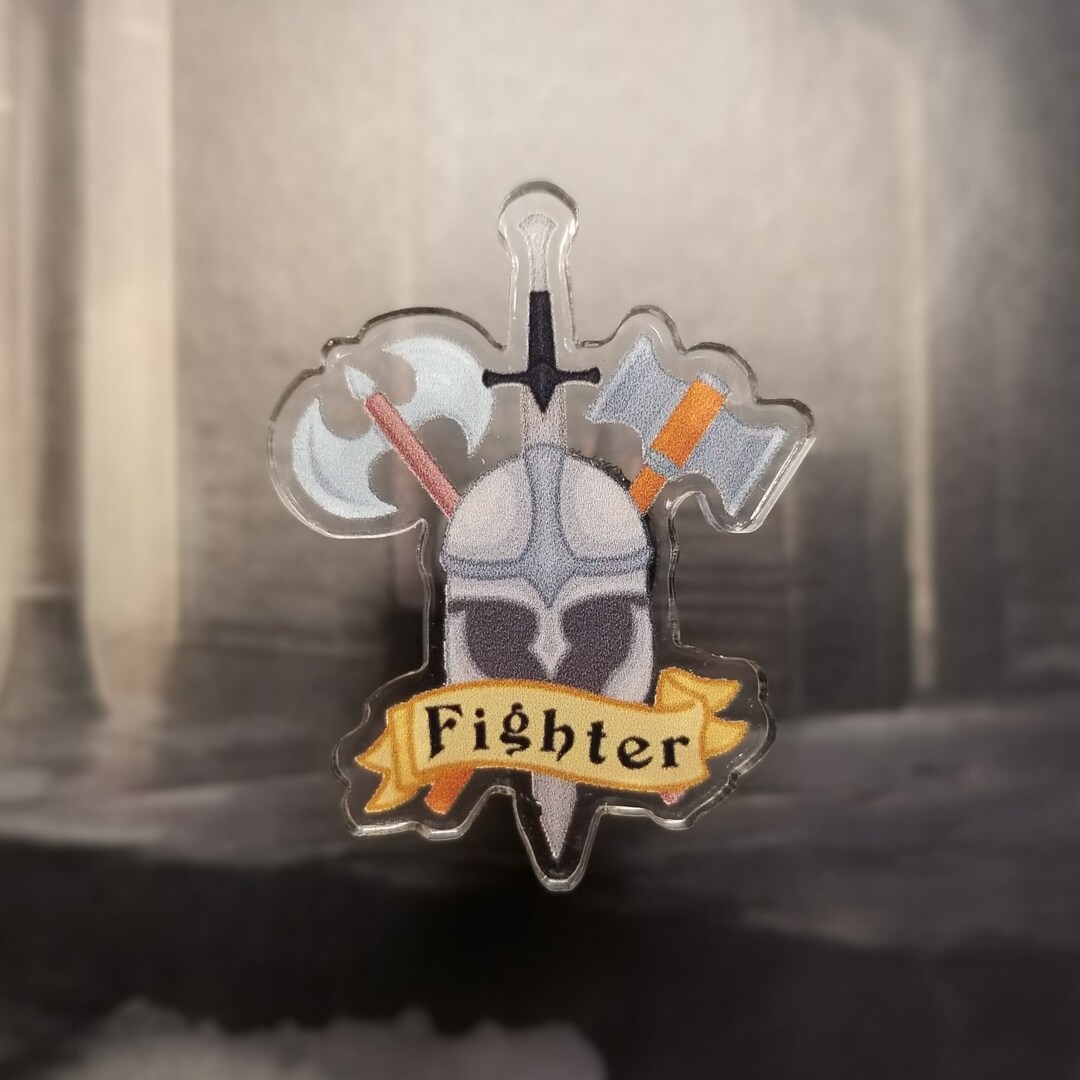 D&D Fighter Acrylic Class Pin Dungeons and Dragons Pin for - Etsy