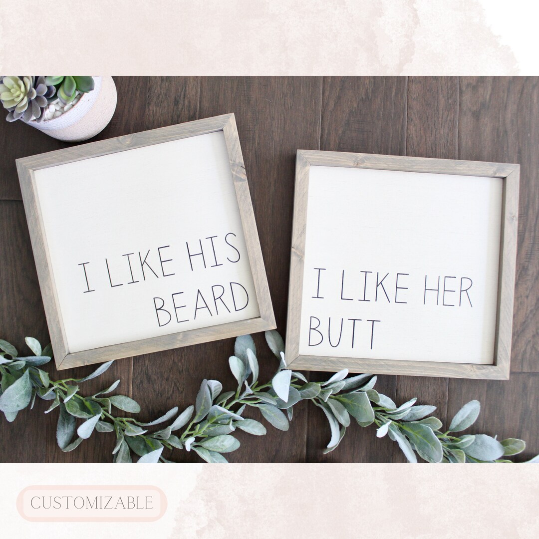 Custom Wood Signs | Beard and Butt Signs | Framed Wood Sign 12.5x12 - Etsy