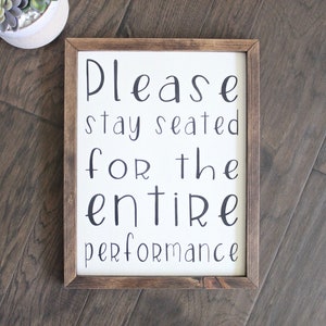 Funny Bathroom Wall Decor Please Stay Seated Wood Sign Man - Etsy