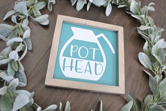 Coffee Bar Sign Coffee Pot Head Sign Coffee Decor Framed - Etsy