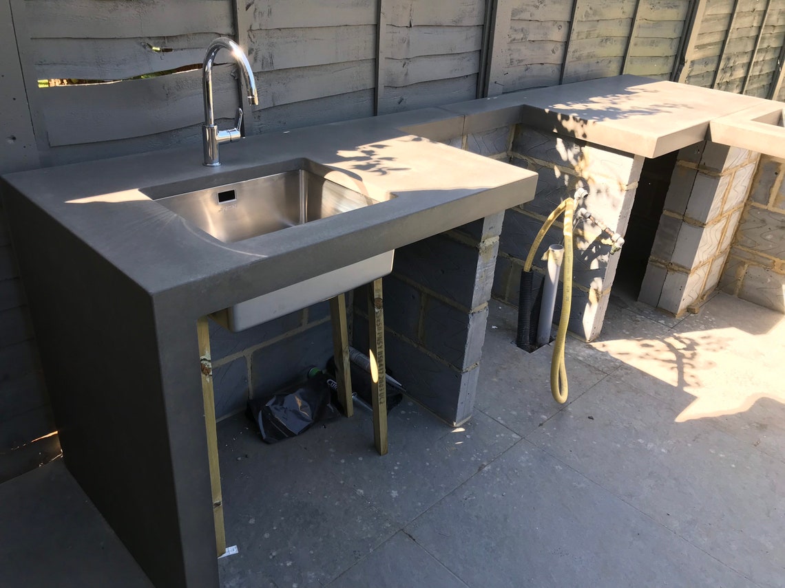 Concrete BBQ Worktop - Garden Worktop - Outdoor Kitchen - Grey Worktop ...