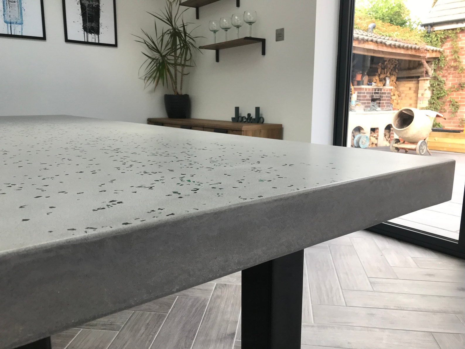 Concrete Dining Table - River of Glass - Concrete Conference Table ...