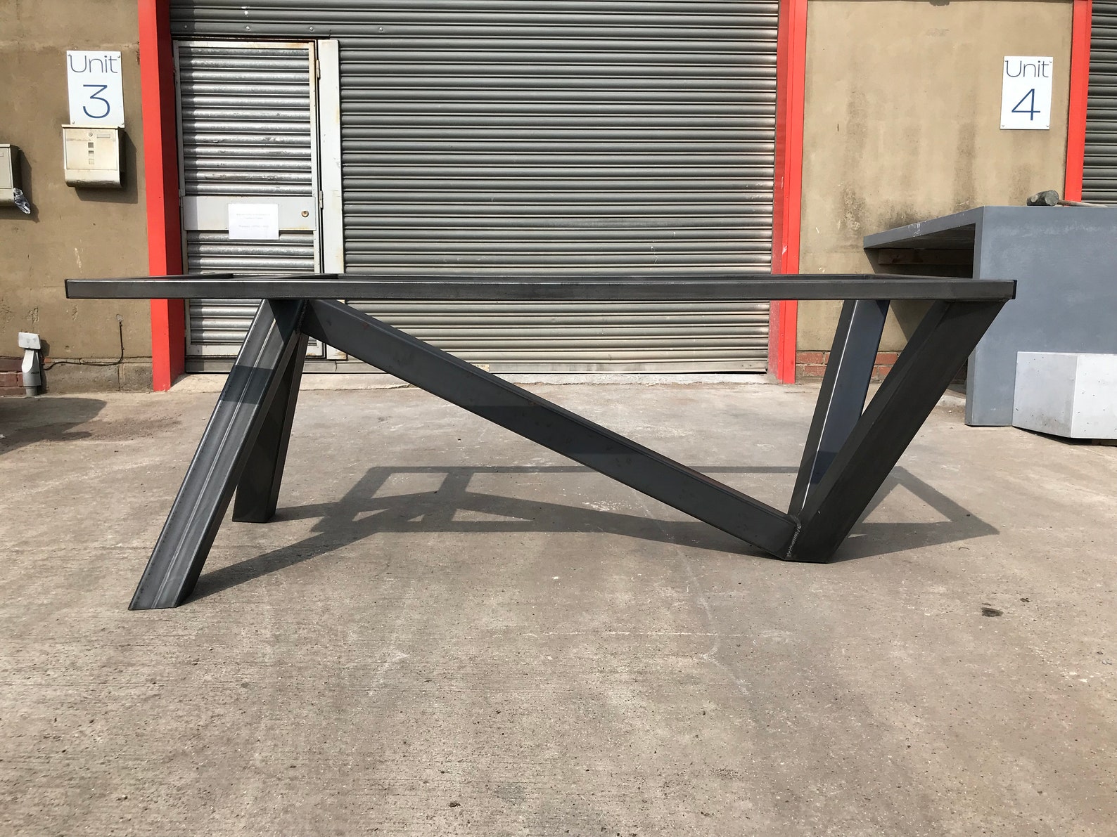 Solid Steel Unique Table Frame - Clear Coat or Powder Coated - Will ...