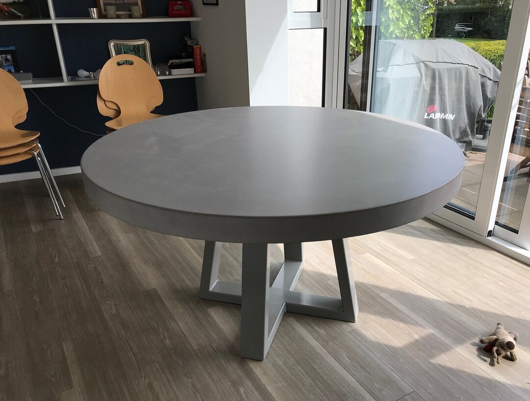 Round Dining Table Concrete Large Circle Table Circular - Etsy