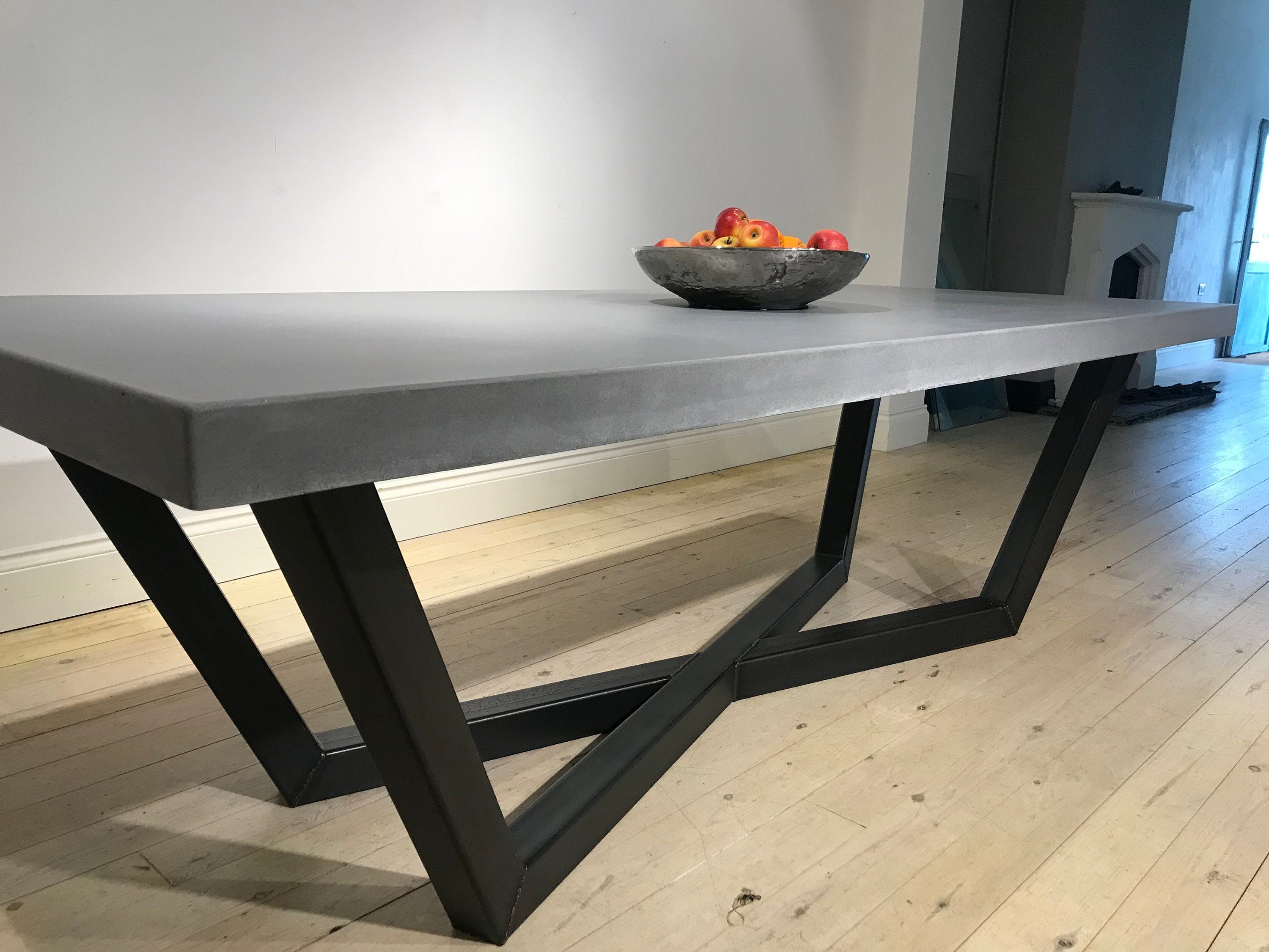 Solid Steel Unique Table Frame Clear Coat or Powder Coated - Etsy UK