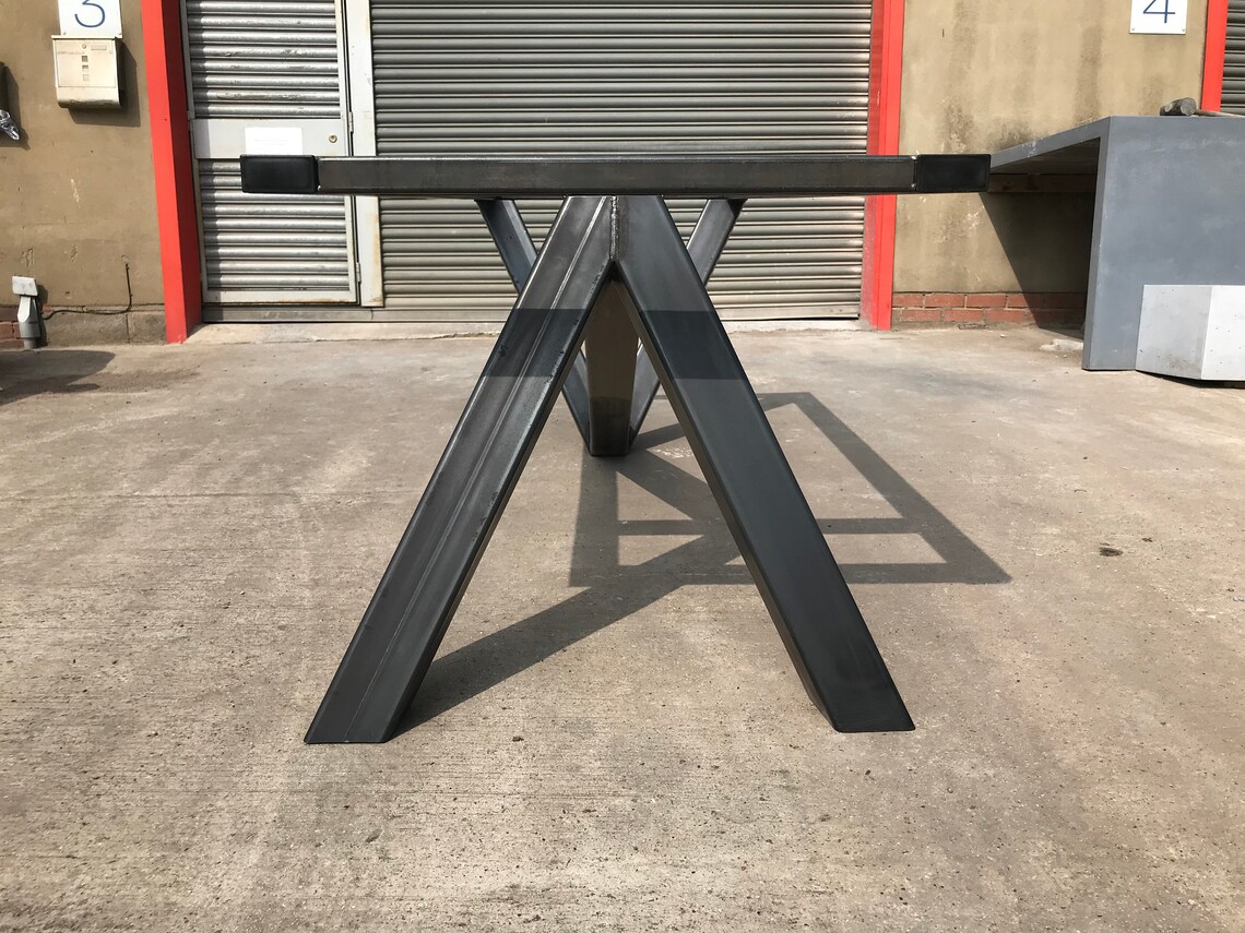 Solid Steel Unique Table Frame - Clear Coat or Powder Coated - Will ...