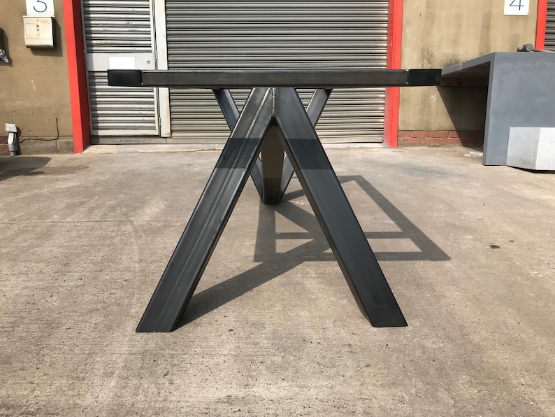 Solid Steel Unique Table Frame - Clear Coat or Powder Coated - Will ...