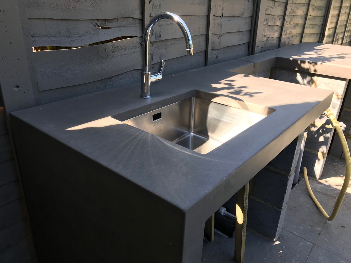 Concrete BBQ Worktop - Garden Worktop - Outdoor Kitchen - Grey Worktop ...