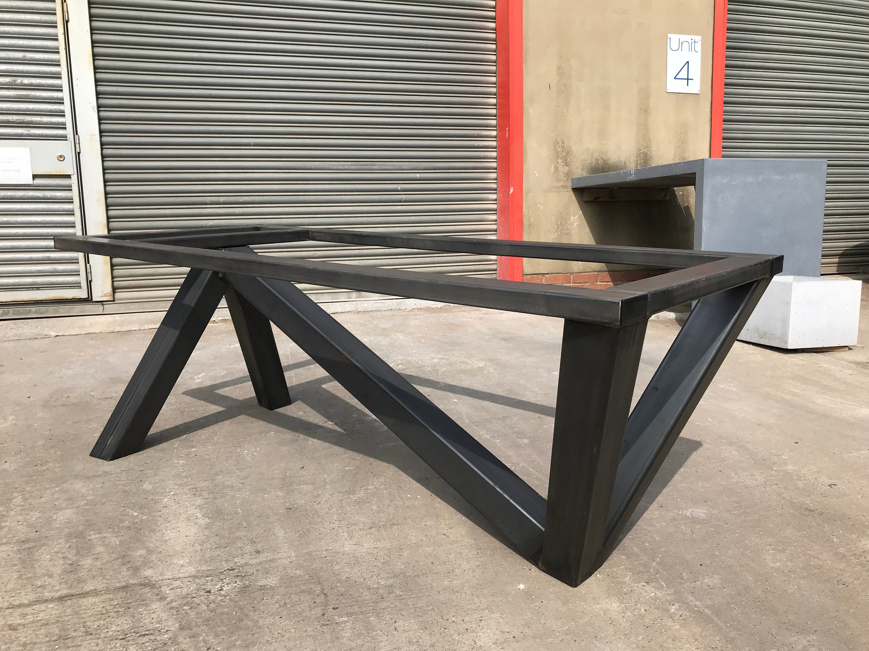 Solid Steel Unique Table Frame - Clear Coat or Powder Coated - Will ...