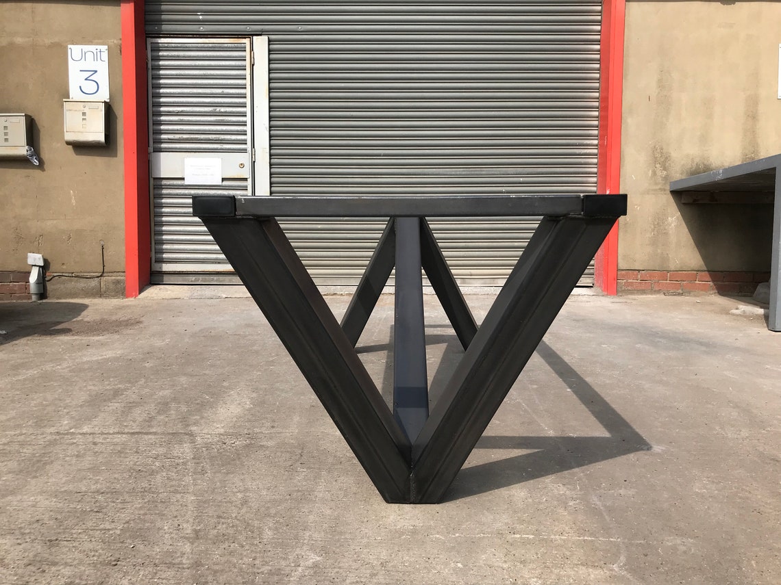 Solid Steel Unique Table Frame Clear Coat or Powder Coated Will Support ...