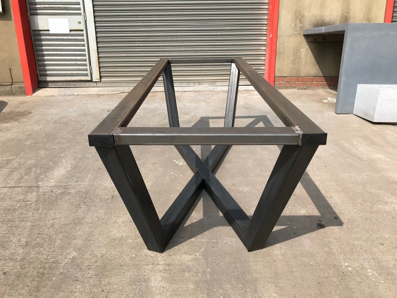 Solid Steel Unique Table Frame Clear Coat or Powder Coated - Etsy UK