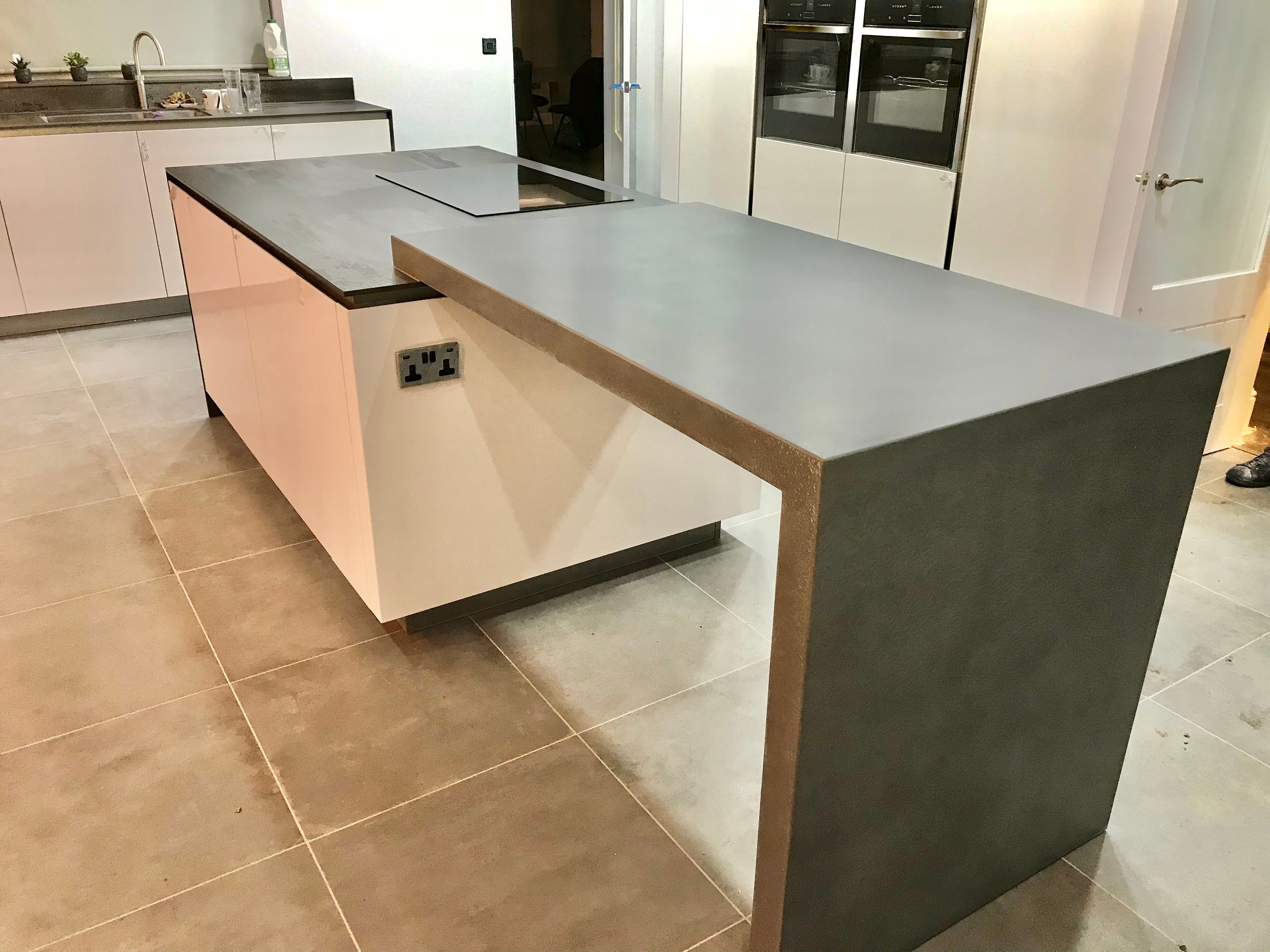 Concrete Kitchen Island - Kitchen Worktop - Grey or White Worktop ...