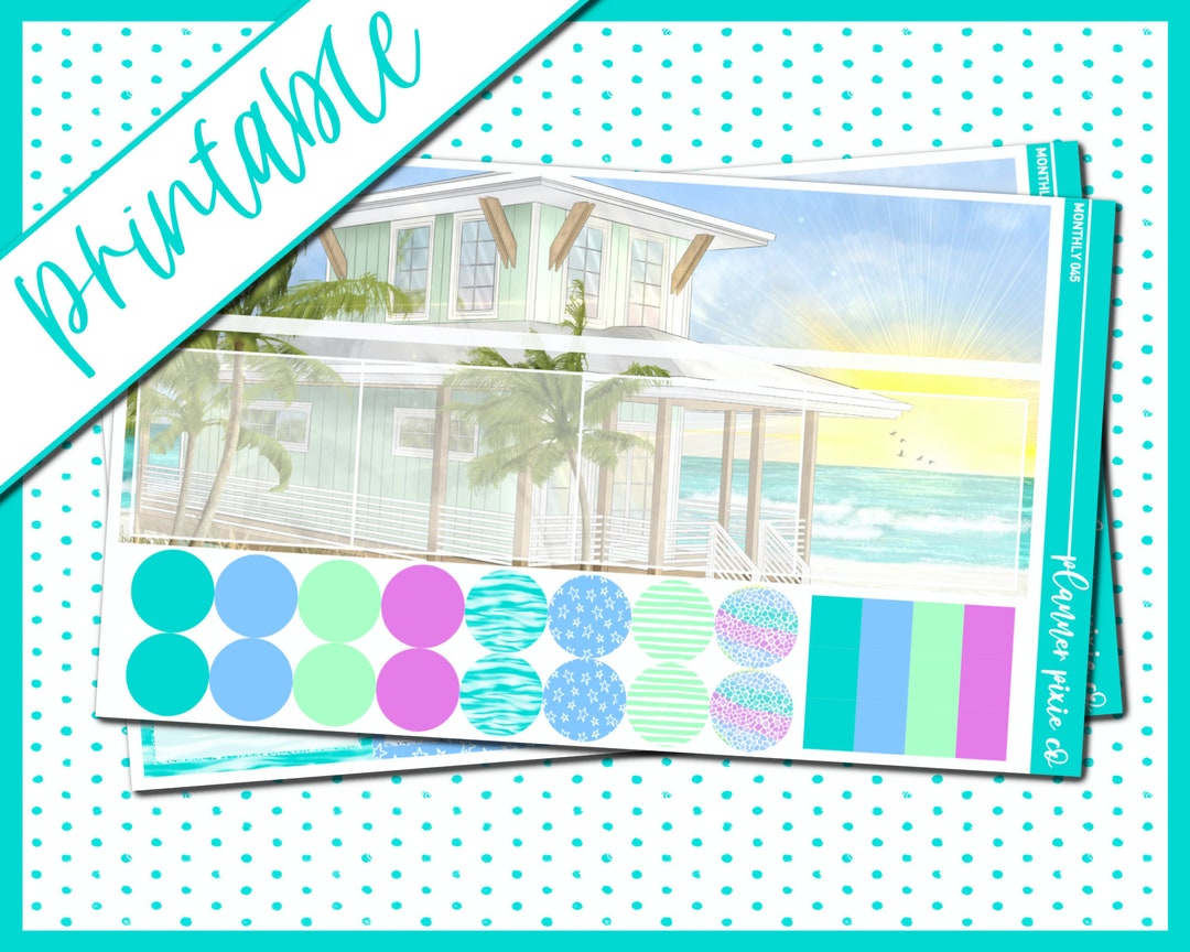 Printable Kit, Printable , Cut Line Files, Instant Download, Monthly ...