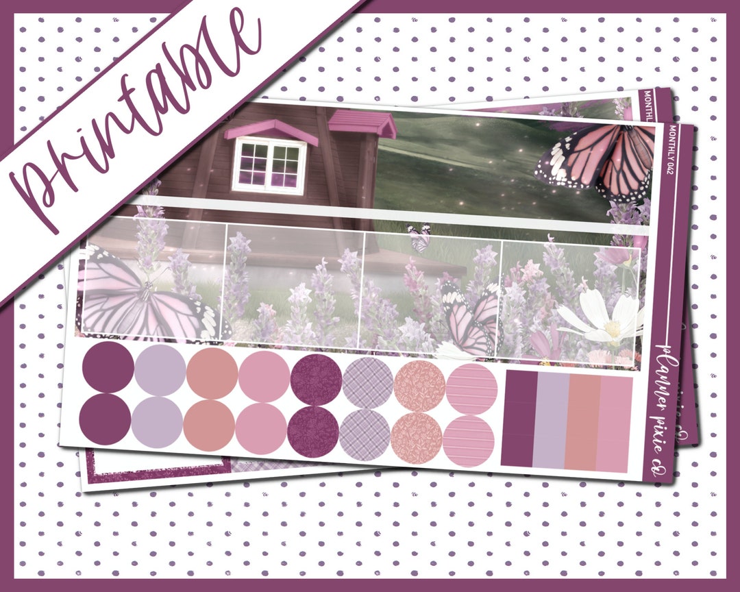 Printable Kit, Printable , Cut Line Files, Instant Download, Monthly ...