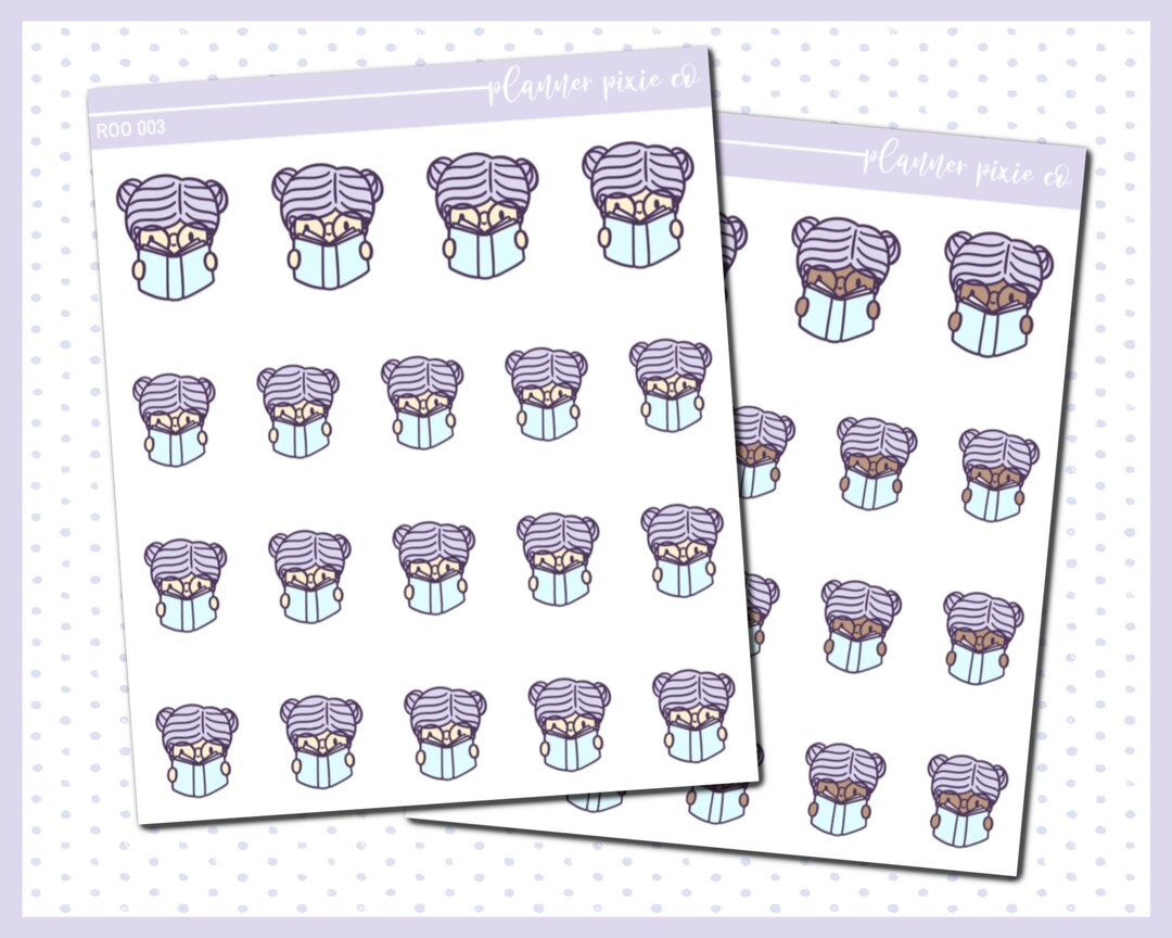 Character Stickers roo003 Reading Book Book Club Book - Etsy