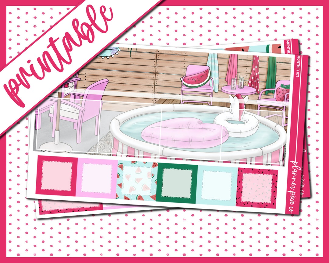 Printable Kit, Printable , Cut Line Files, Instant Download, Monthly ...