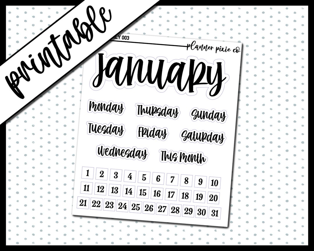 Foil Ready, Printable Monthly Scripts, Printable , Cut Line Files ...